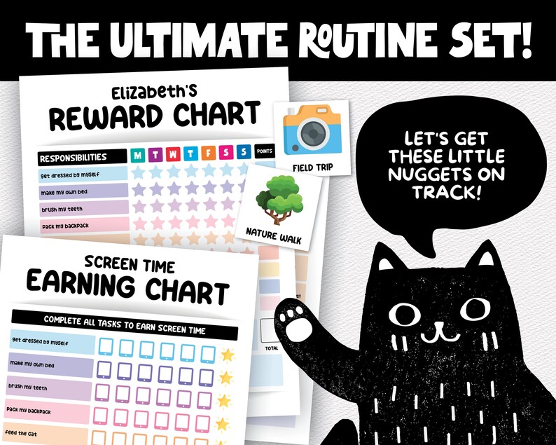 Printable Daily Routine for Kids Toddler Routine Chart Editable Visual ...