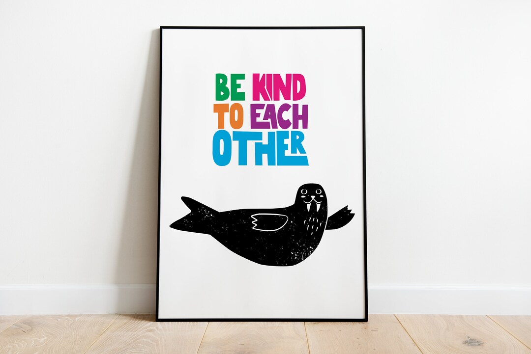 Walrus Kids Print, Positive Affirmations, Cute Kids Prints, Walrus ...