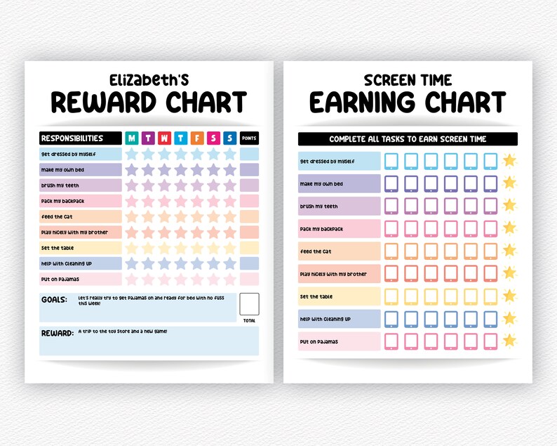 Bearbeitbares Diagramm für Kinder Druckbare To-Do-Liste Tägliche ...