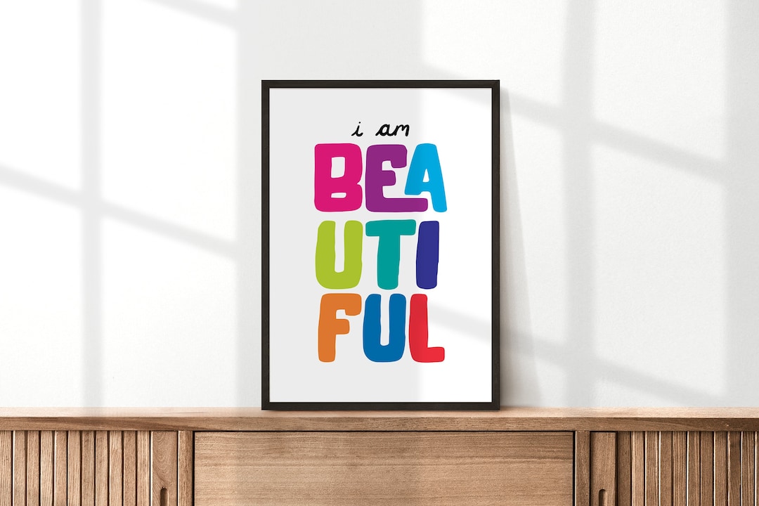 Positive Affirmation Print, I Am Beautiful Poster, Kids Poster ...