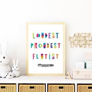 Flute Print, Printable Kids Prints, Kids Poster, Flute Poster ...