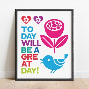 Printable Positive Affirmations Poster Happy Print for Kids ...