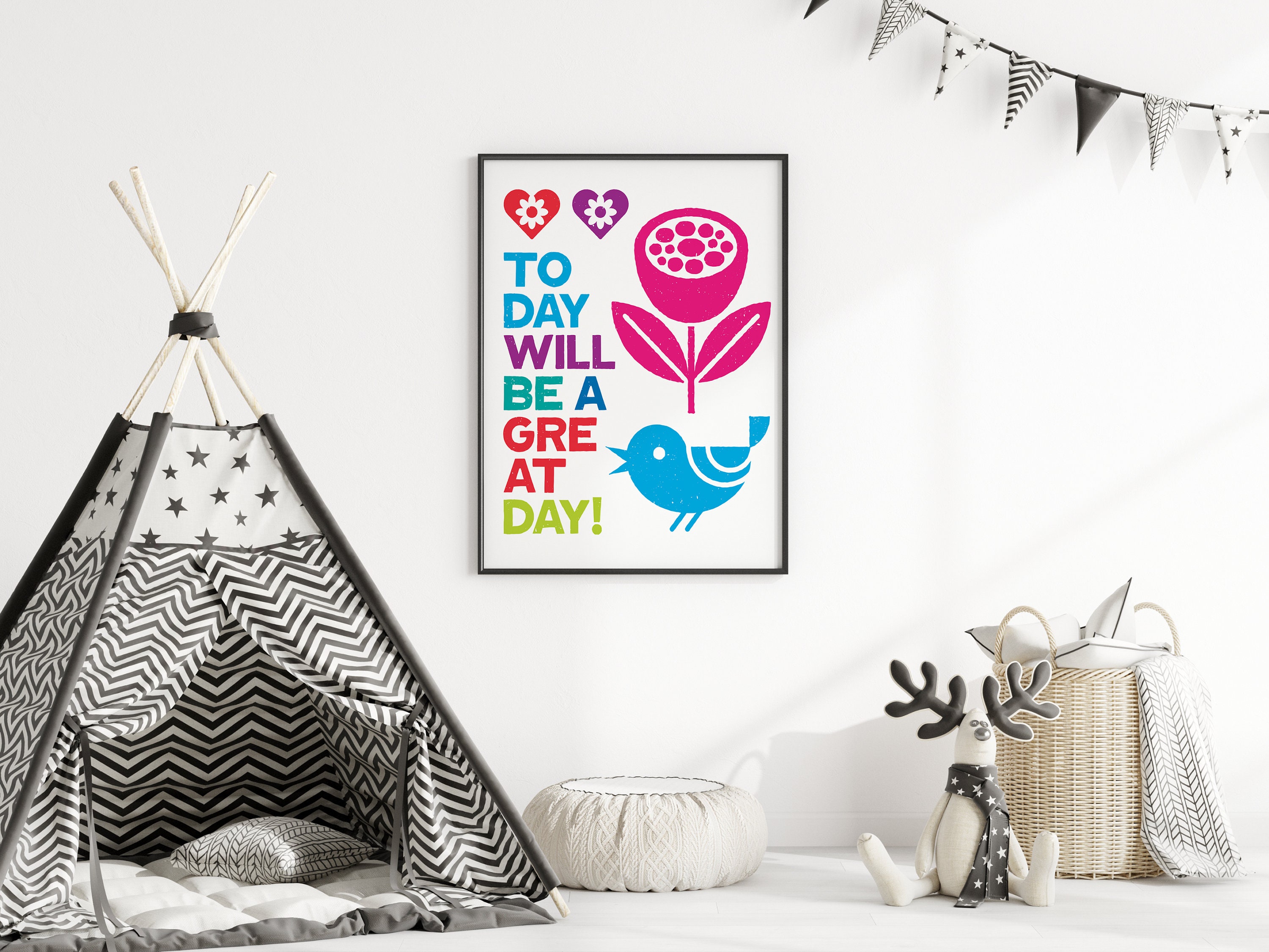 Printable Positive Affirmations Poster Happy Print for Kids ...