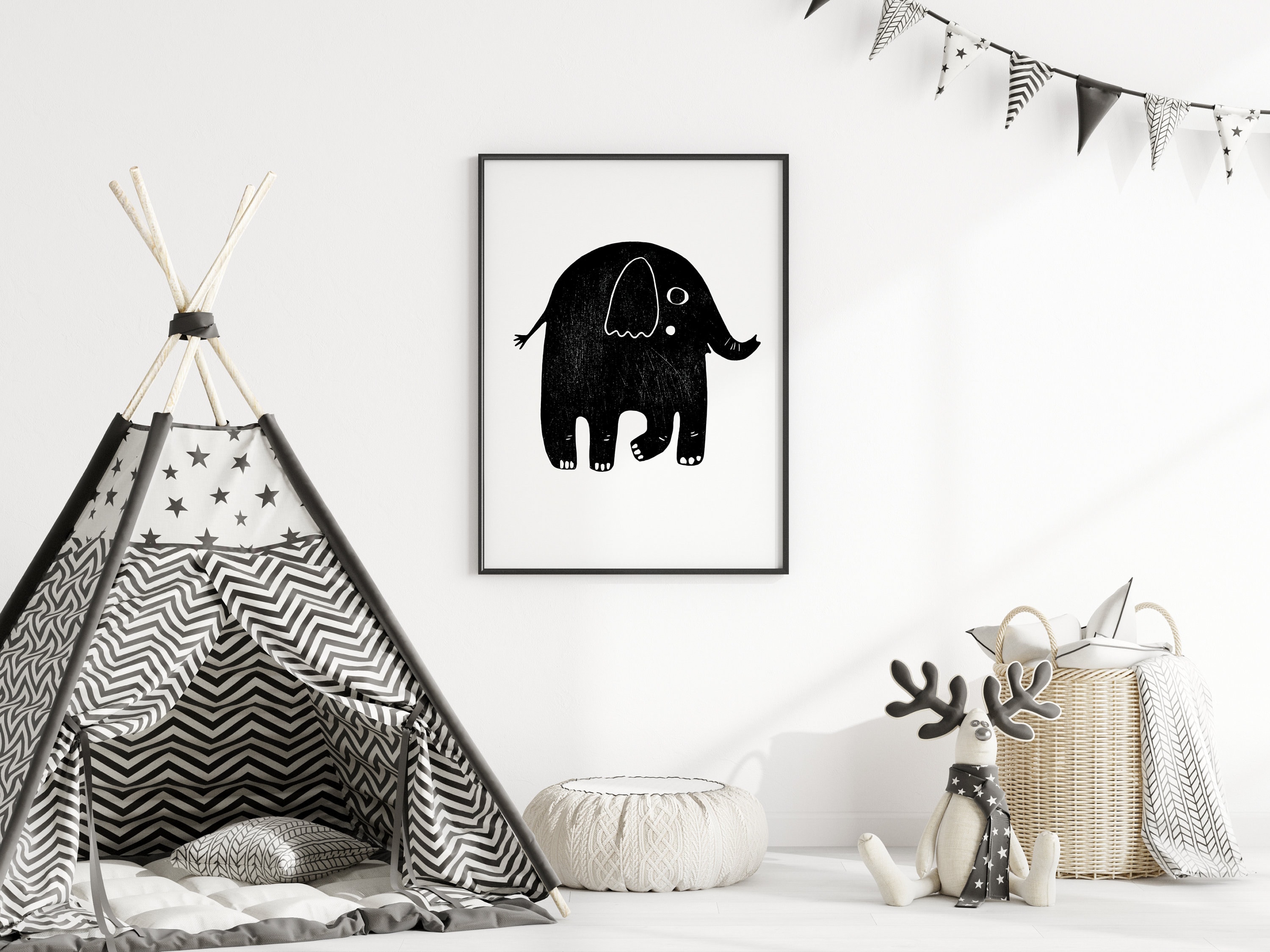 Elephant Poster, Elephant Art, Printable Elephant Art, Printable ...