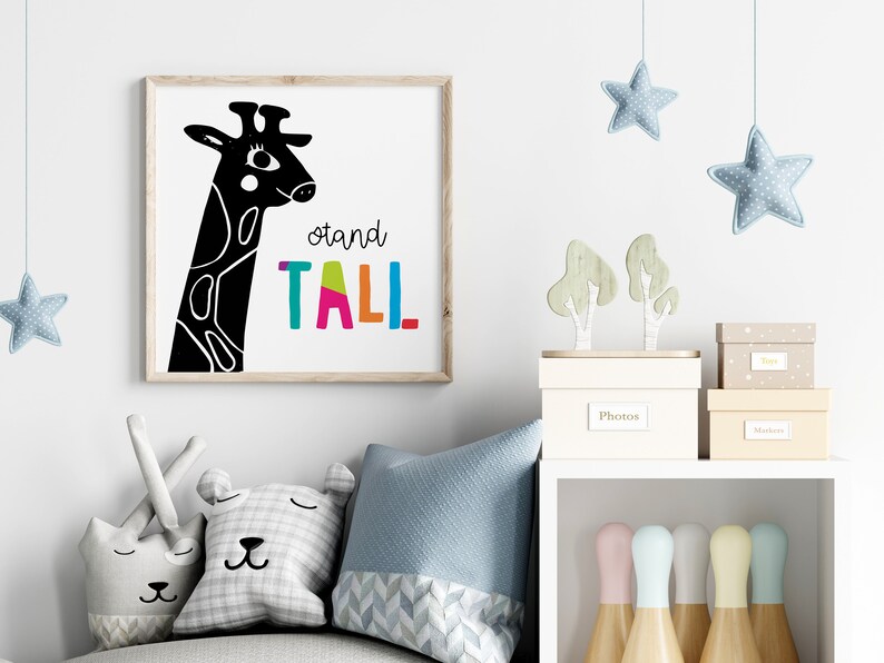 Printable Giraffe Print, Cute Kids Print, Printable Kids Poster ...