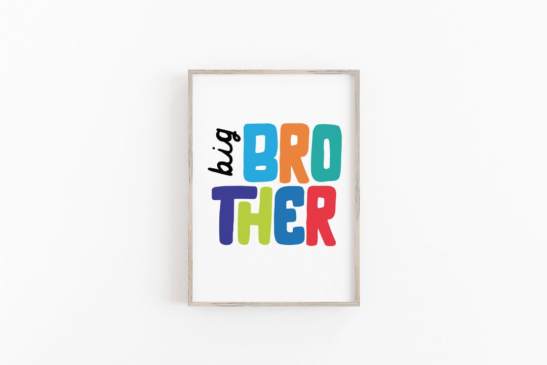 Little Brother Art Print, Siblings Kids Print, Printable Kids Poster ...