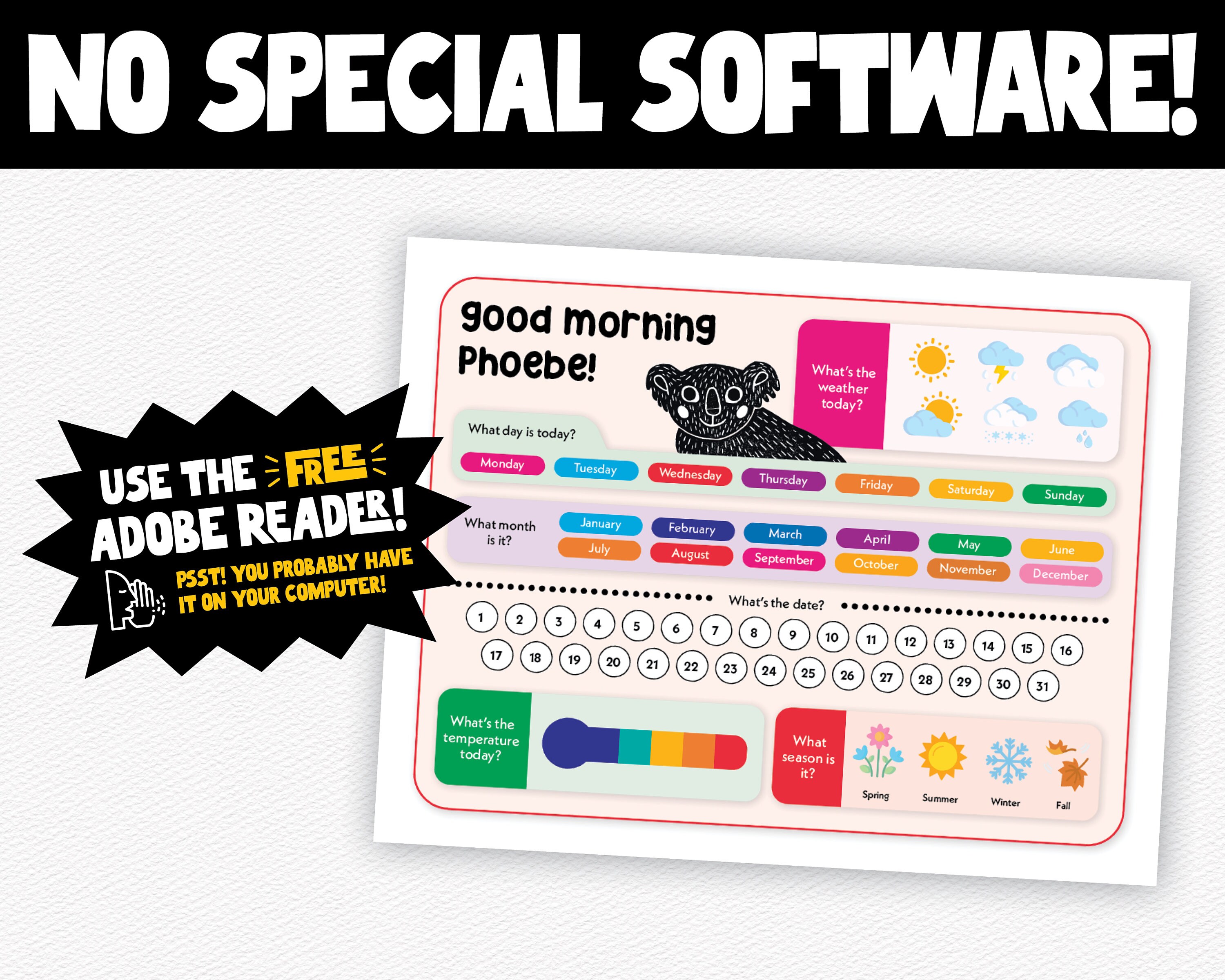 Daily Morning Board for Kids Calendar Activities for Kids - Etsy