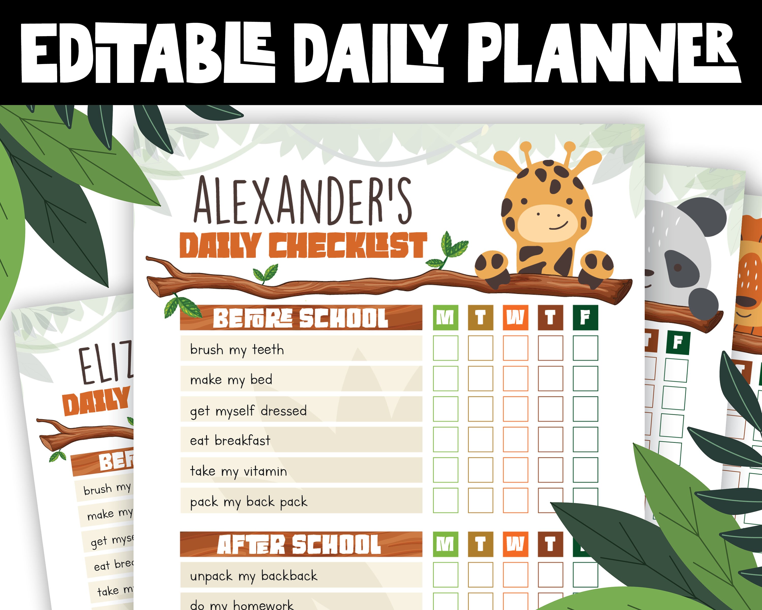 Editable Chart for Kids, Printable to Do List, to Do List for Kids ...