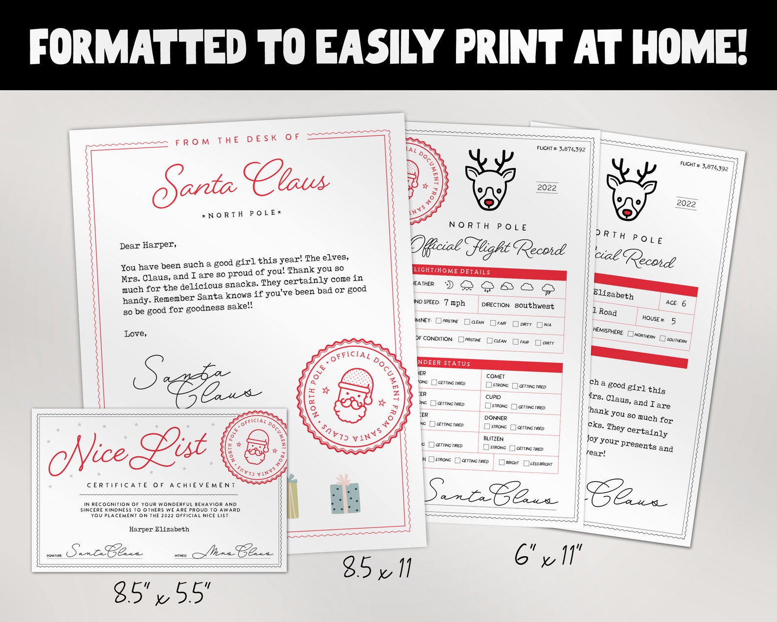 Editable Letter From Santa, Personalized Letter From Santa, Printable ...