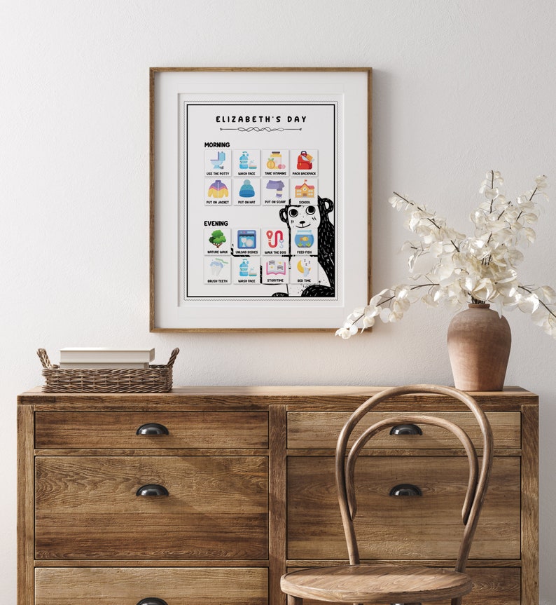 Daily Routine Chart for Kids Toddler Routine Chart Editable - Etsy UK