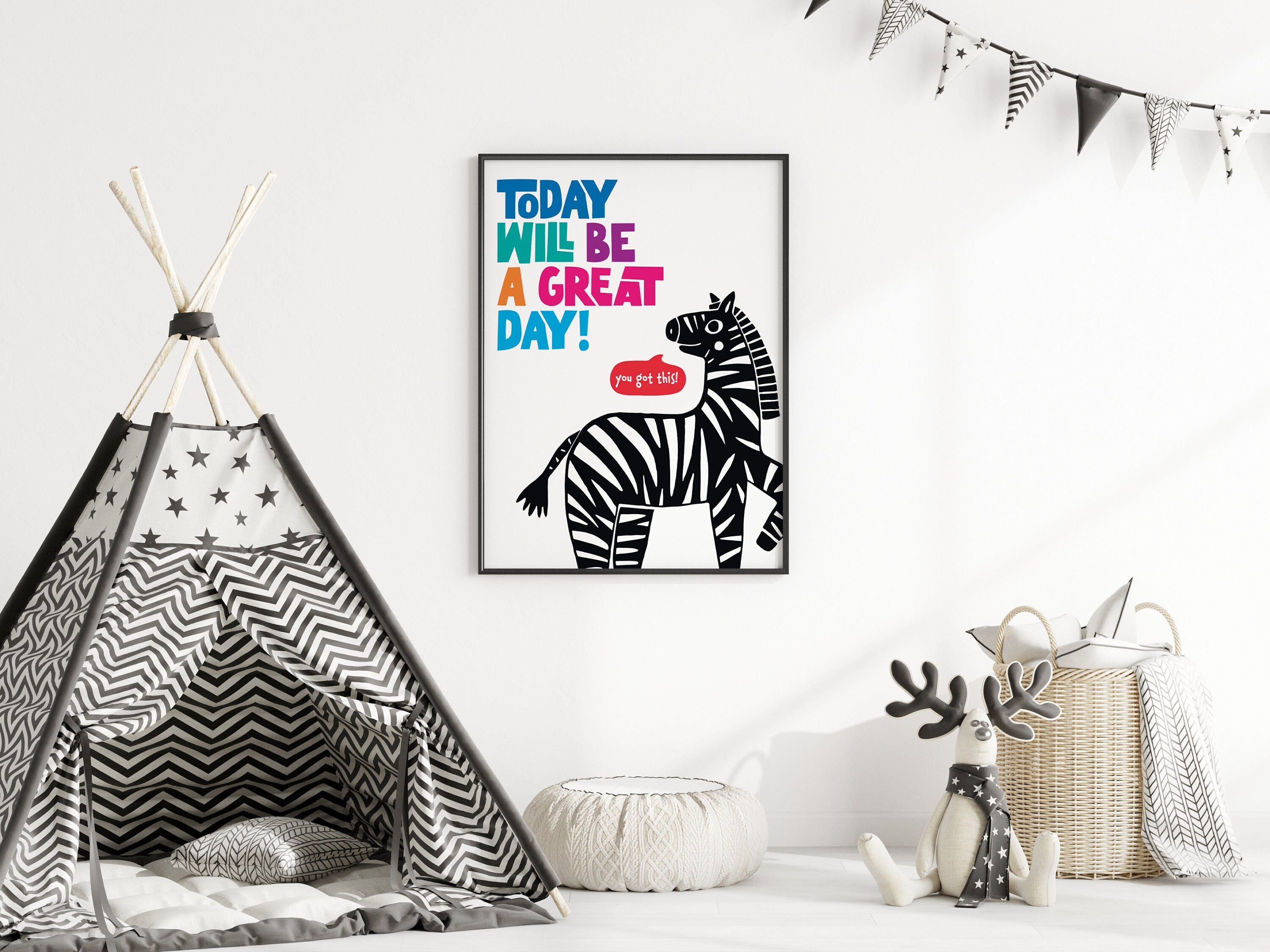 Printable Zebra Print, Cute Kids Print, Printable Kids Poster, Zebra ...