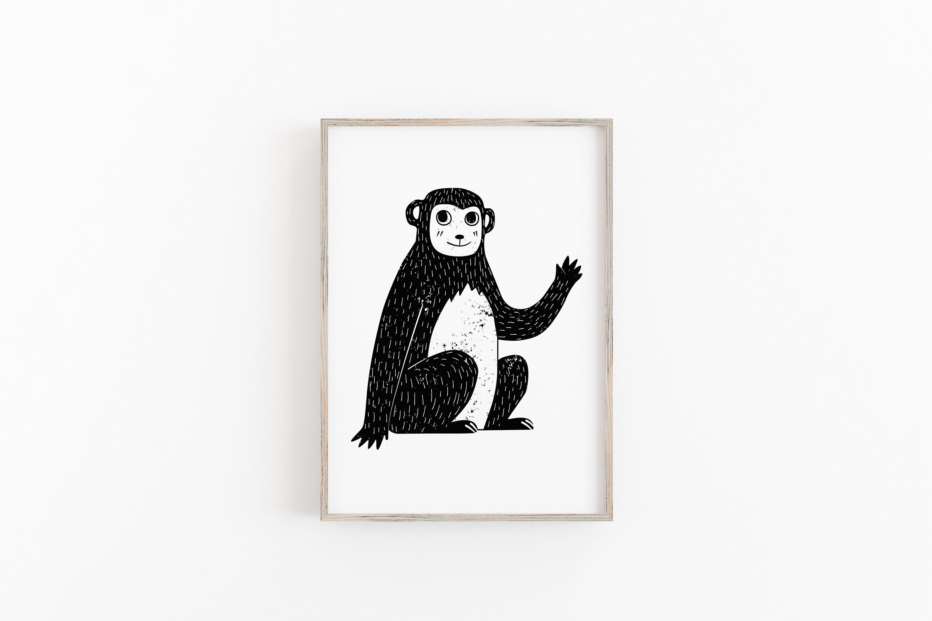 Printable Monkey Poster, Monkey Art, Printable Animal Art, Printable ...