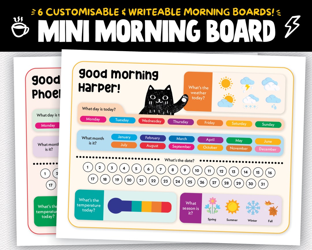 Daily Morning Board for Kids Calendar Activities for Kids Printable ...
