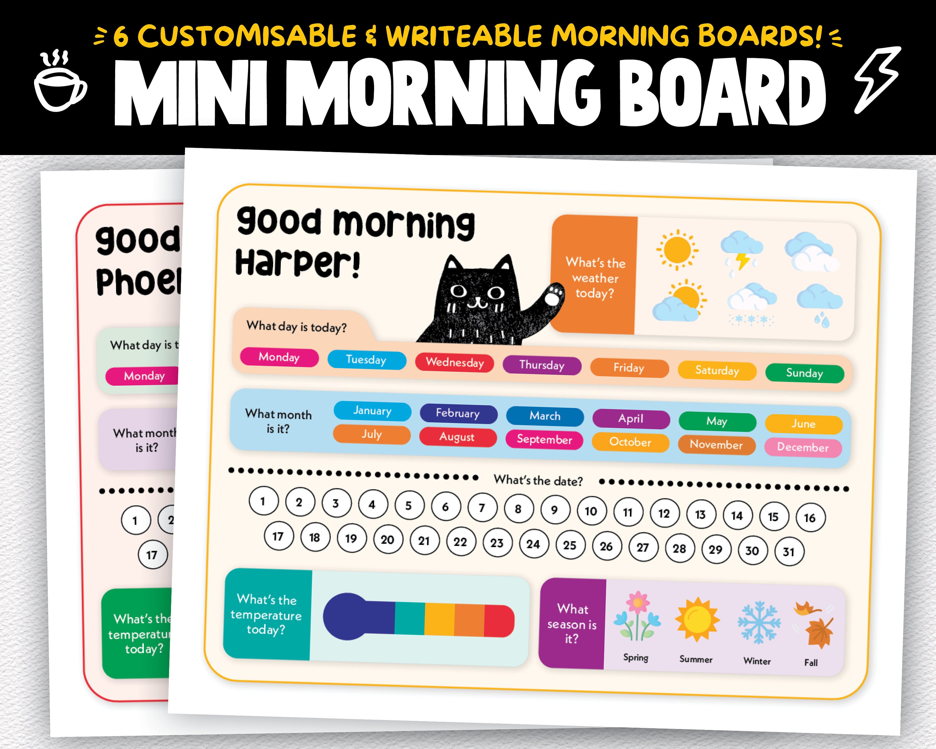 Daily Morning Board for Kids Calendar Activities for Kids - Etsy
