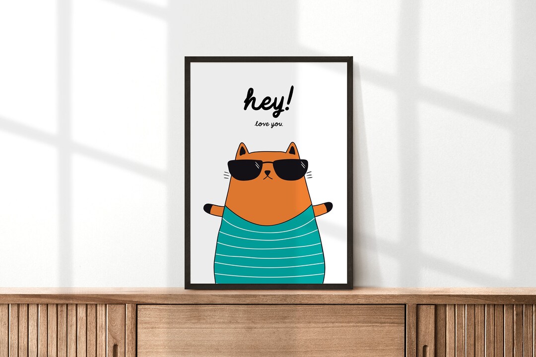 Cat Kids Print, Positive Affirmations, Kids Prints, Cat Poster, Bright ...