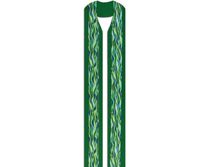 Clergy Stole, Green Clergy Stole, Ordinary Time Clergy Stole, Flowing ...