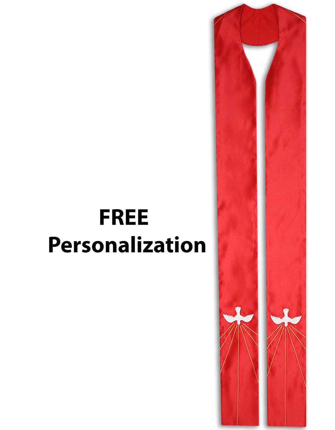 Clergy Stole, Personalized, Red Clergy Stole, Ordination Stole, Holy ...