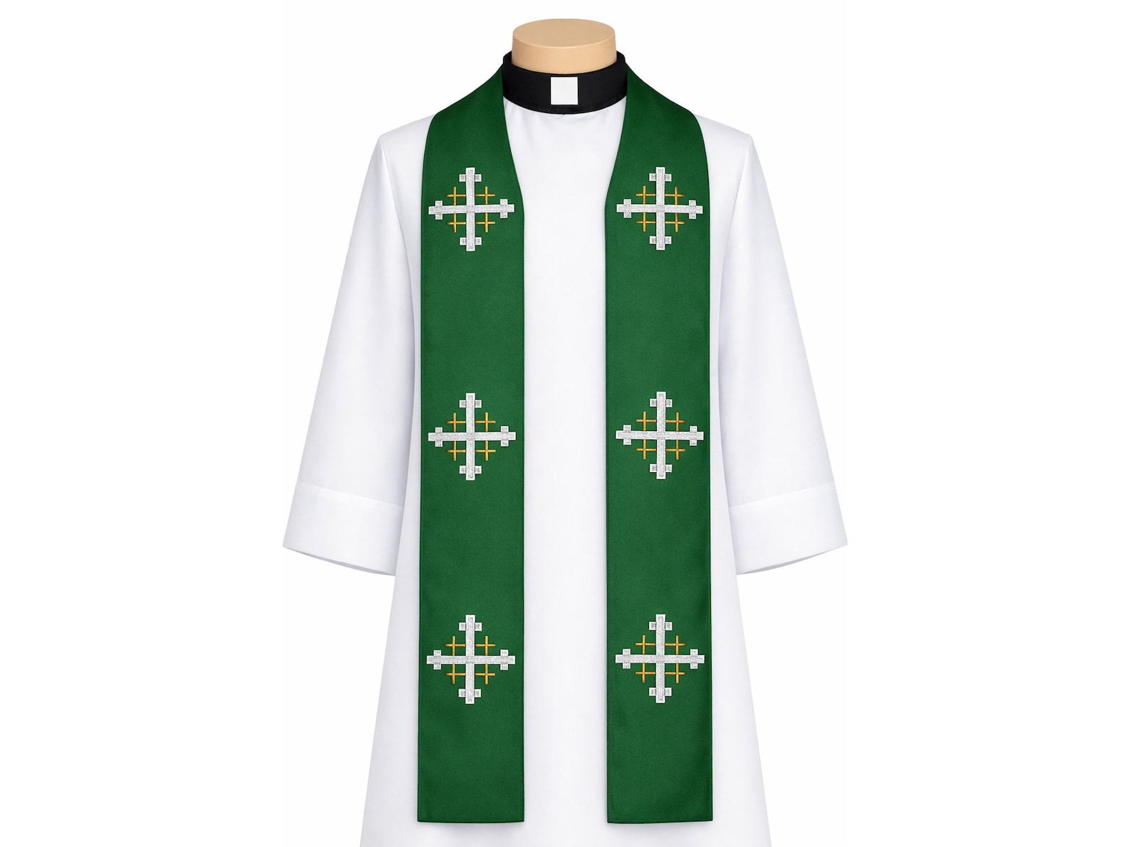Clergy Stole, Green Stole, Jerusalem Cross Stole, Personalized ...
