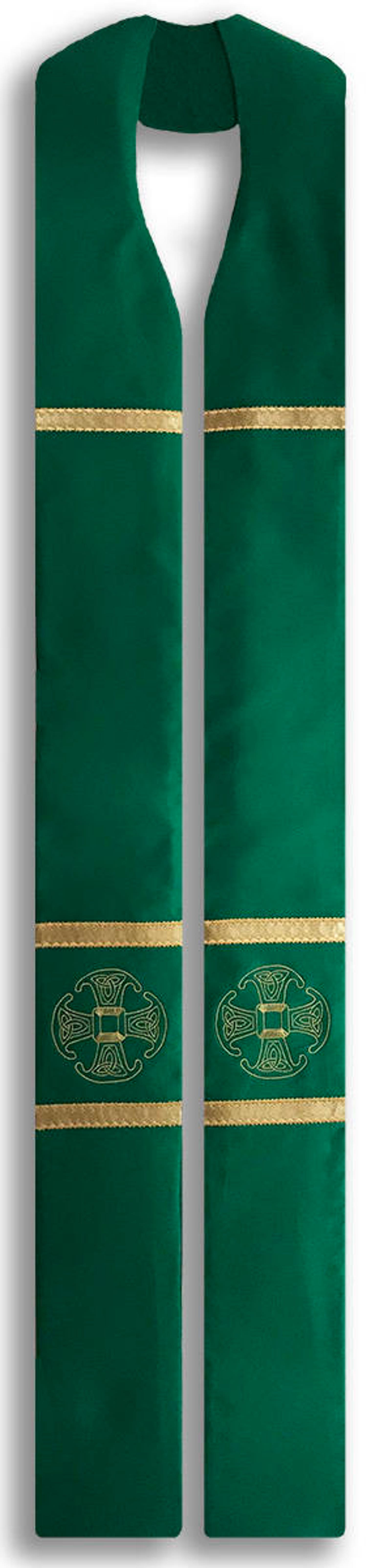 Clergy Stole, Canterbury Cross Stole, Celtic Cross Clergy Stole, Chi ...
