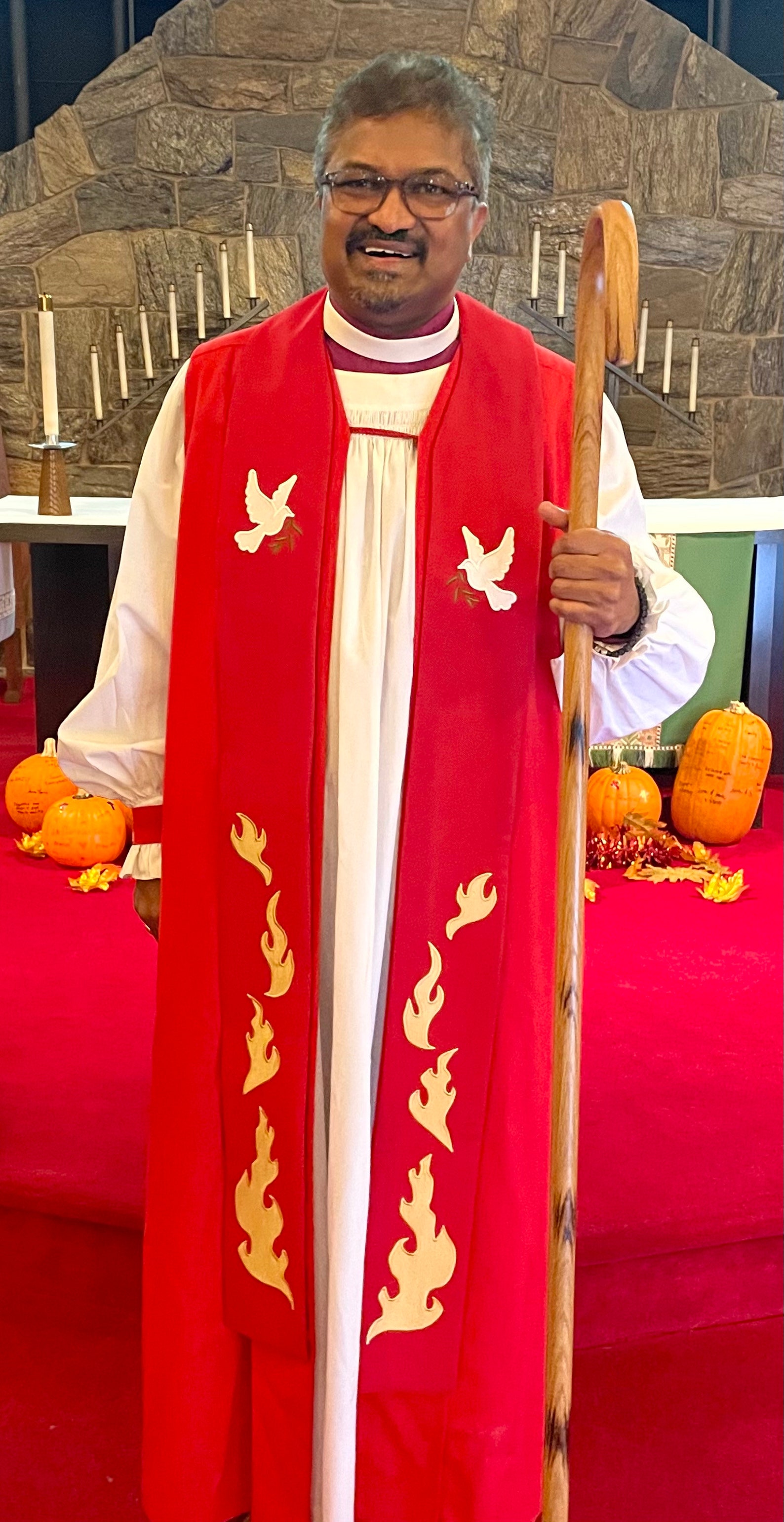 Clergy Stole, Red Clergy Stole, Flame of Pentecost Clergy Stole ...