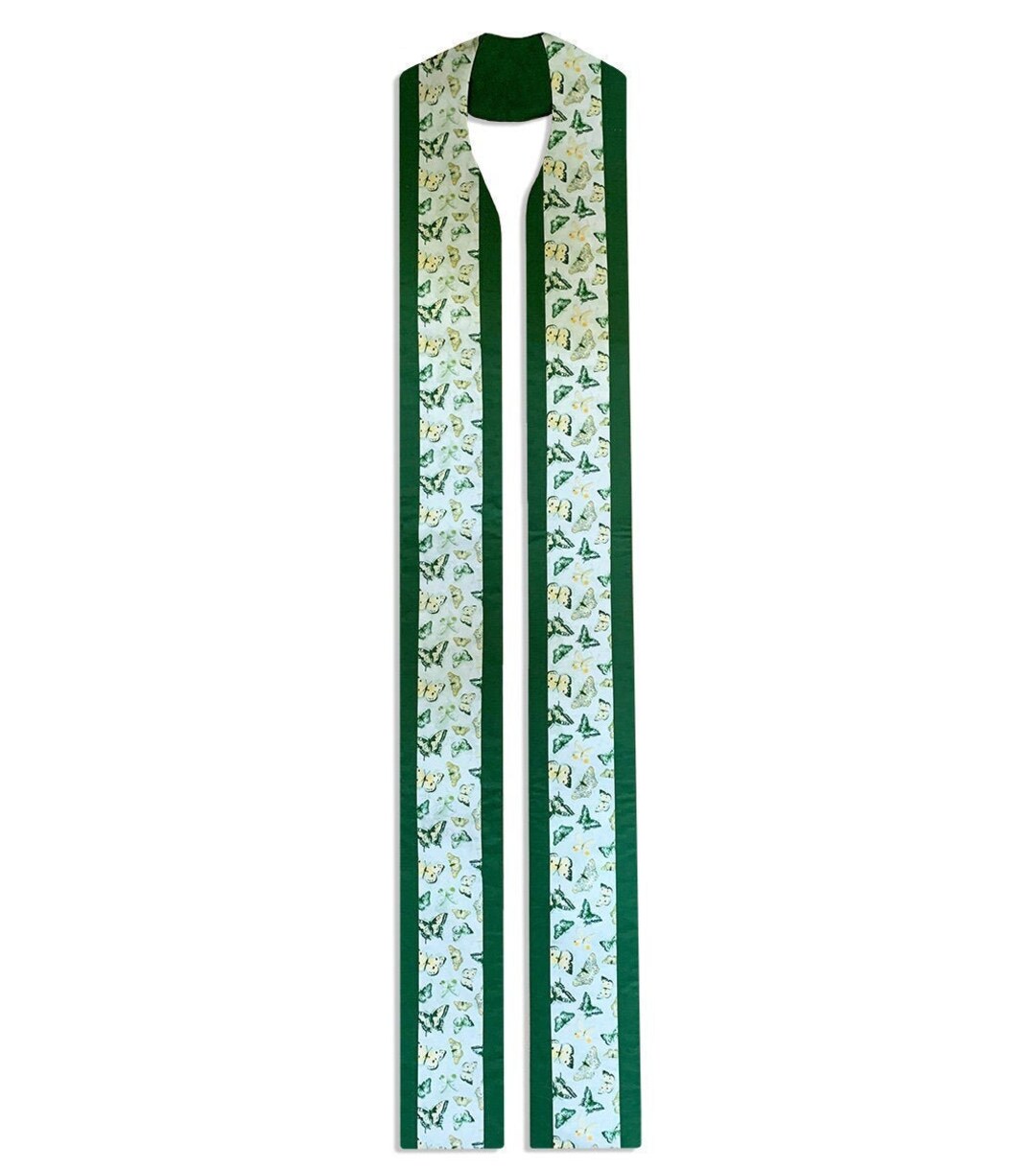 Clergy Stole, Green Clergy Stole, Butterfly Clergy Stole, Ordinary Time ...