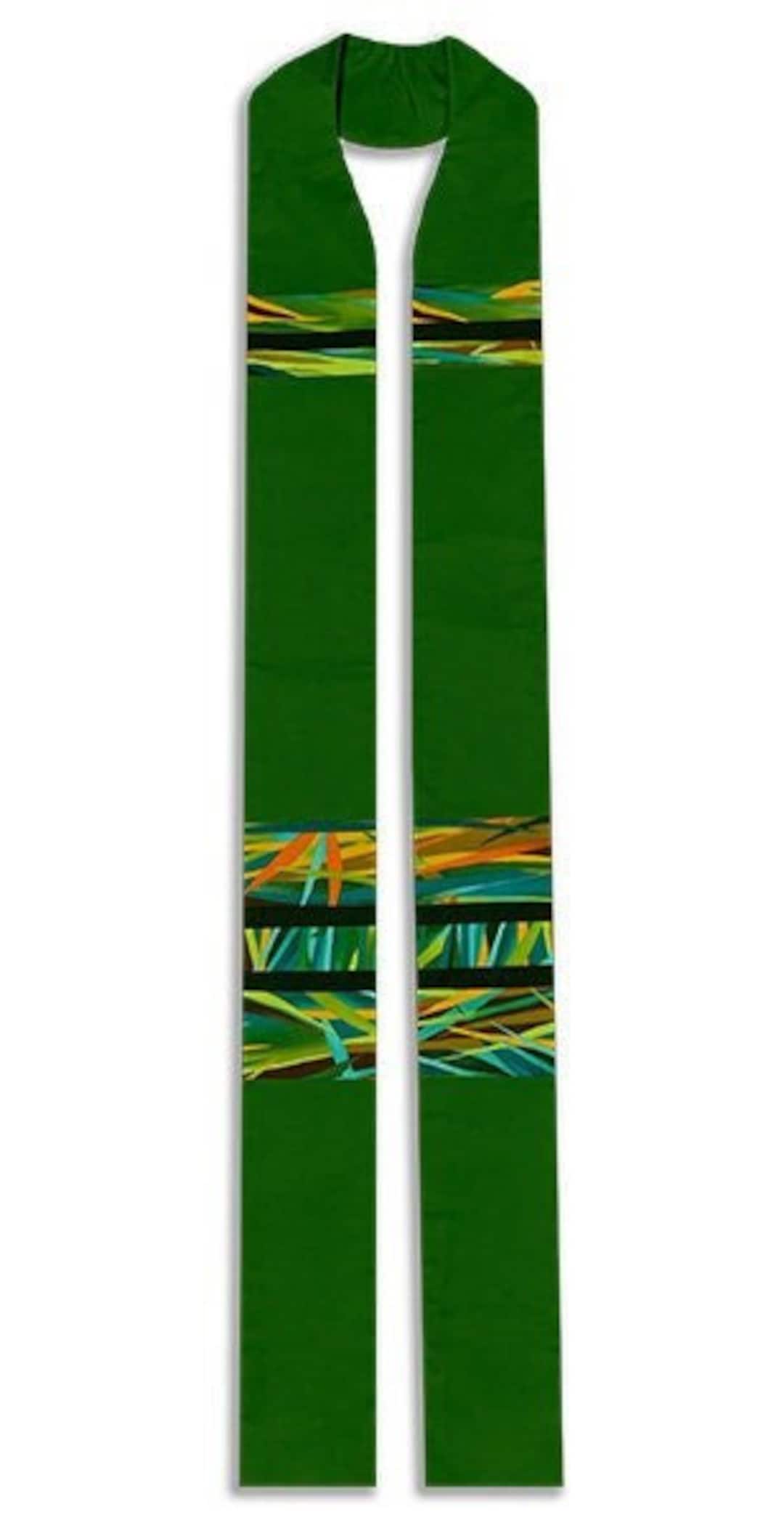 Clergy Stole, Personalized, Green Clergy Stole, Jazzy Clergy Stole ...