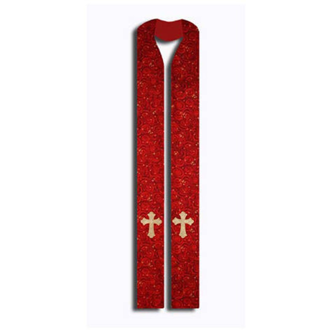 Clergy Stole, Personalized, Red Clergy Stole, Cosmic Celebration Clergy ...