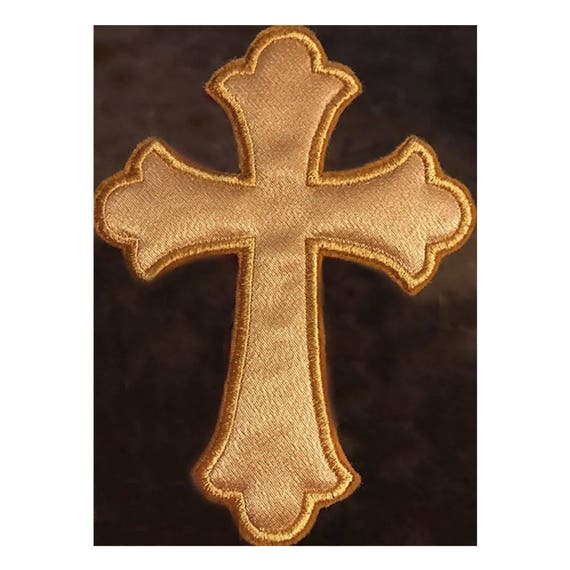 Applique Cross Gold Applique Cross Large Applique Cross | Etsy