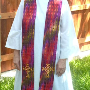Clergy Stole, Red Clergy Stole, Ordination Stole, Pentecost Stole ...