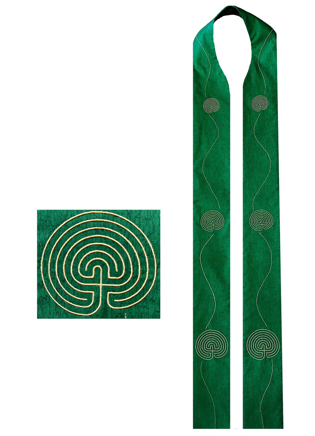 Clergy Stole, Personalized, Labyrinth Stole, Gold Labyrinth, Ordinary ...