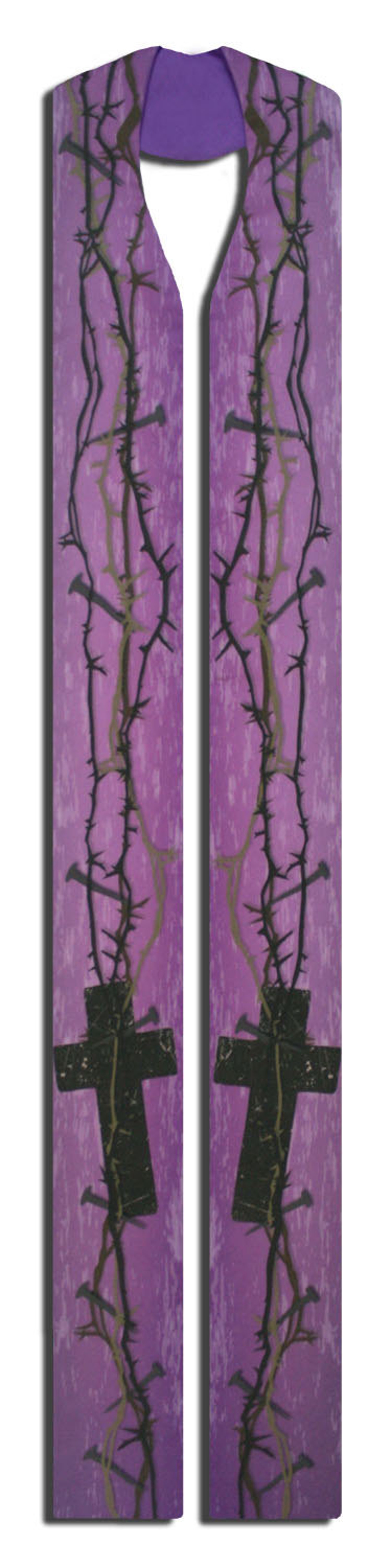 Clergy Stole Purple Clergy Stole Lent Clergy Stole Thorn - Etsy