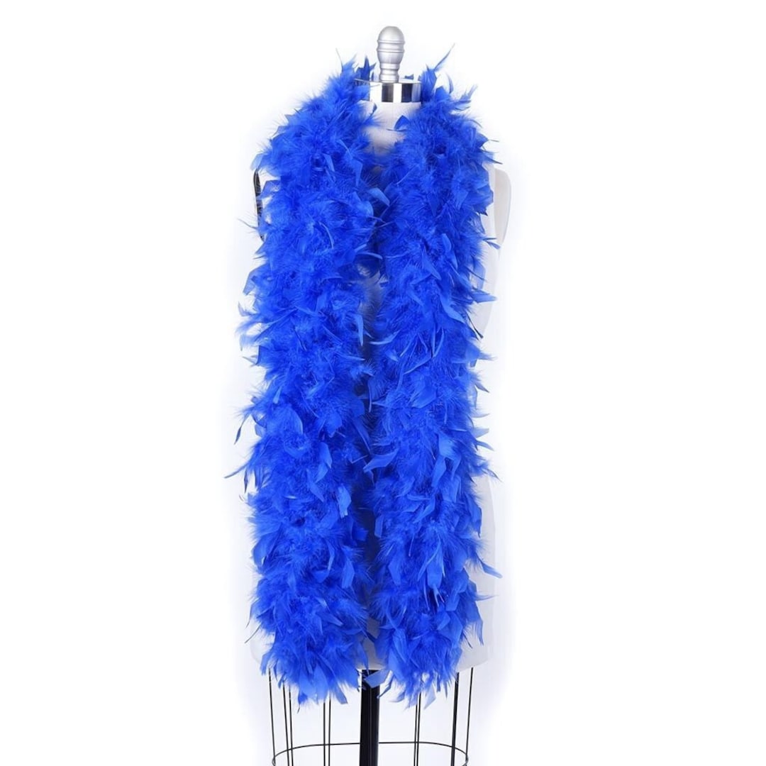 Thick 120g Chandelle Feather Boa ROYAL BLUE 6 Ft Costume/craft Making ...