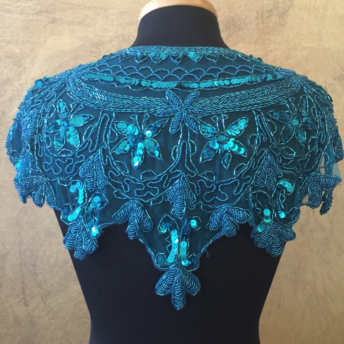 Sequin Glass Beaded & Sequin Lace Collar Shoulder Shrug Shawl - Etsy