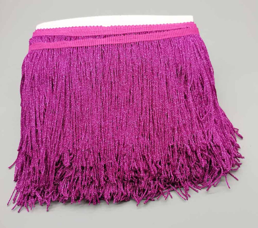 By the Yard-6" METALLIC FUCHSIA Hot Pink Chainette Fabric Fringe ...