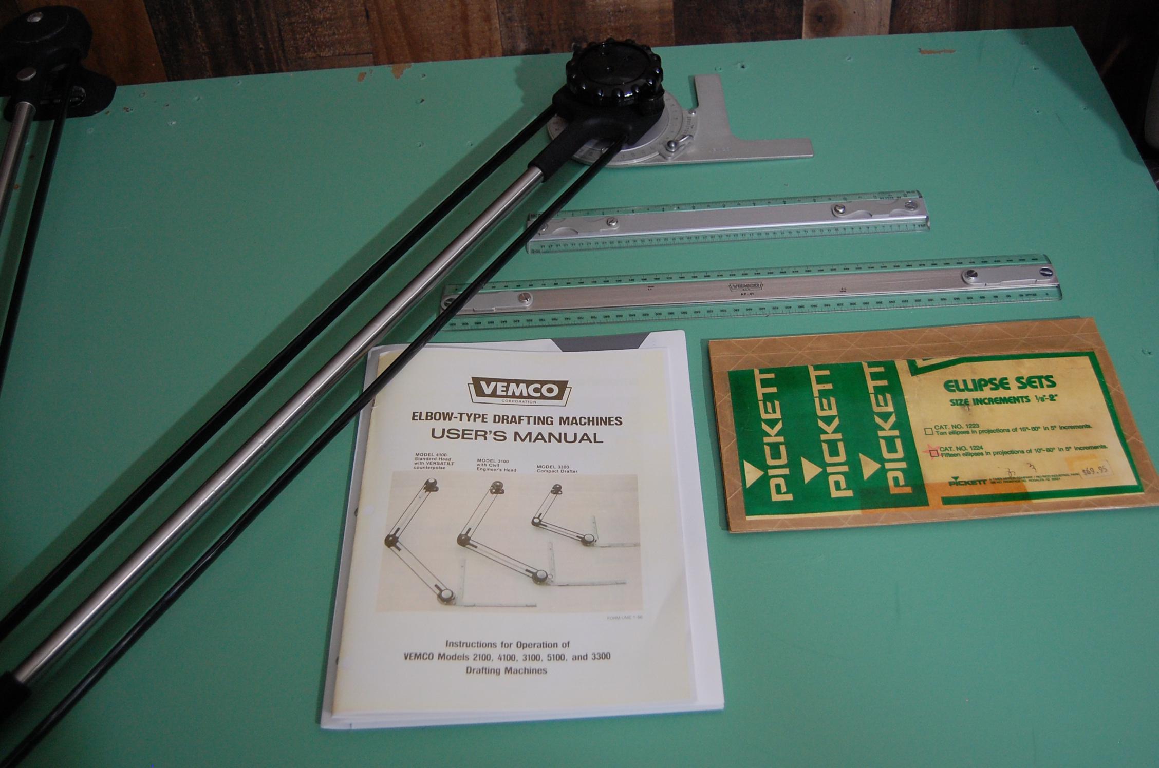 Vintage Drafting Machine, Vemco Right Hand Machine, Full Size, Restored ...