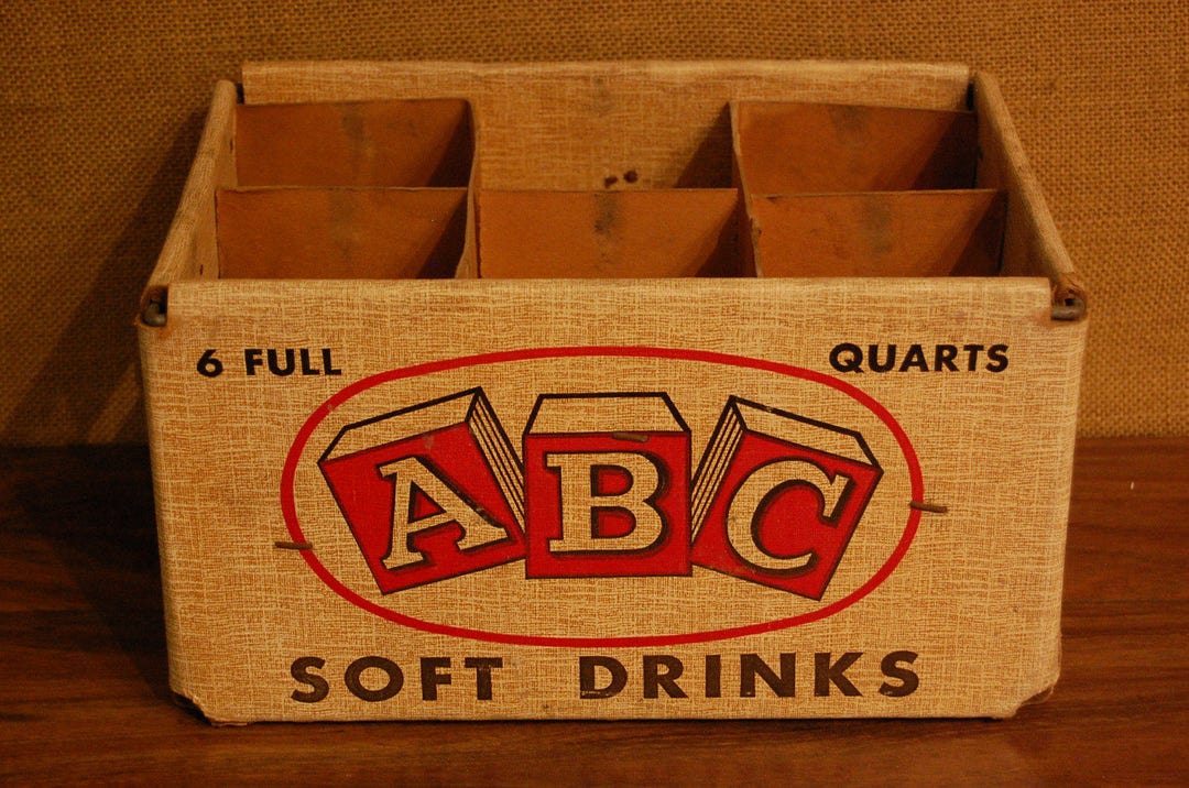 Vintage ABC Quart Bottle Soda Carrier, ABC Soda Drink Crate, Soda Drink ...