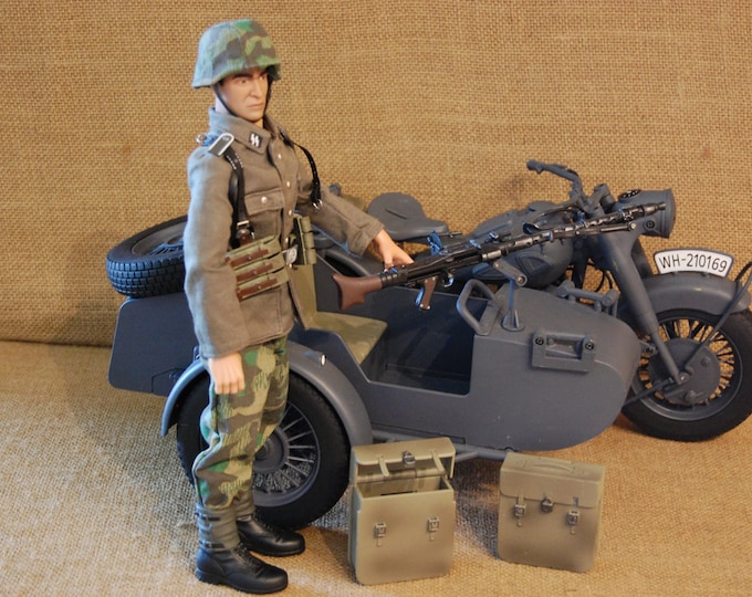 Vintage German Military Motorcycle With Sidecar and German Military ...