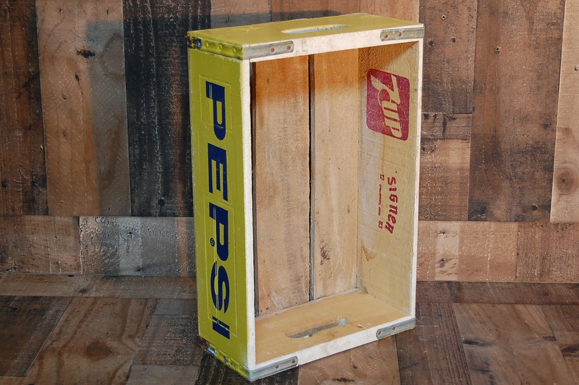 Vintage Pepsi Yellow and Red Soda Crate Vintage Wood Soda - Etsy