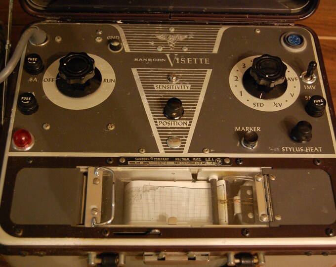 Vintage Electro Cardiograph Machine, Portable EKG Machine, Vintage ...