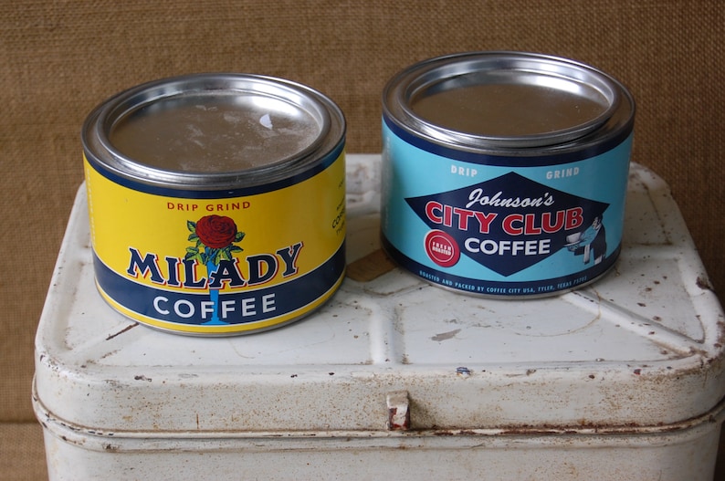 Vintage Metal Tin Kitchen Storage Boxes, Vintage Coffee Tins, Kitchen ...