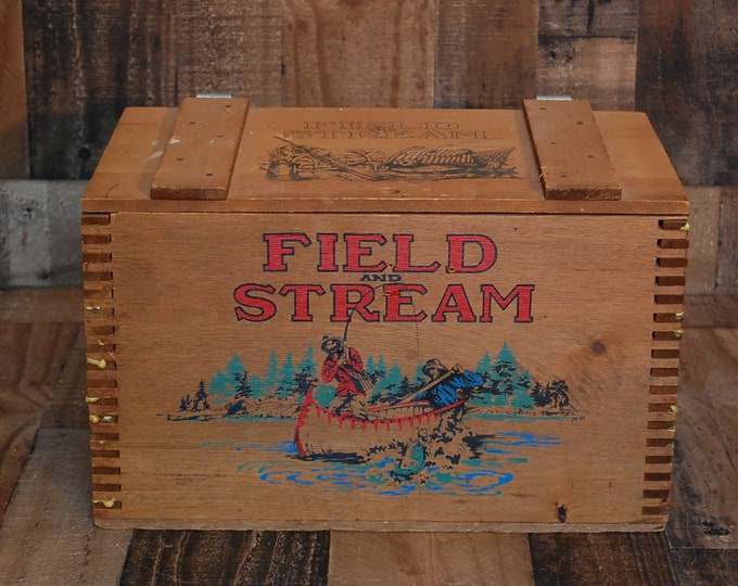 Vintage Field and Stream Ammo Box, Vintage Wood Hunting Gear Box ...