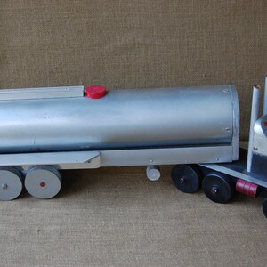 Vintage Folk Art Wooden Semi Truck, Hand Made Semi Truck, Collectible ...