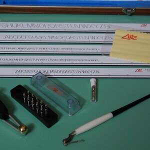 Vintage Lutz Drafting Lettering Set, Drafting Tools, Complete Drafting ...