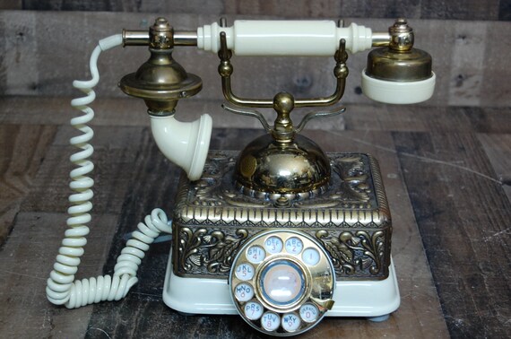Vintage French Rotary Phone vintage table phone vintage gold | Etsy
