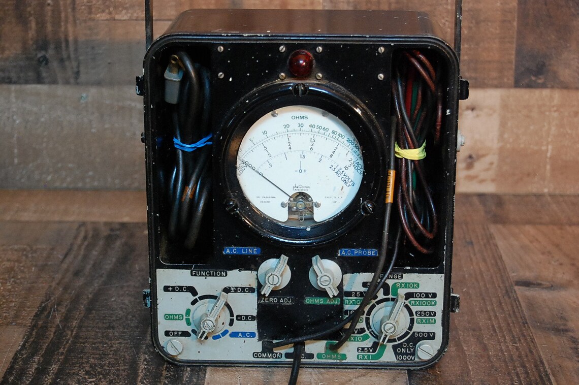 Vintage Test Meter, Volt Meter, Ohm Meter, AC DC Meter, 1950's Test ...