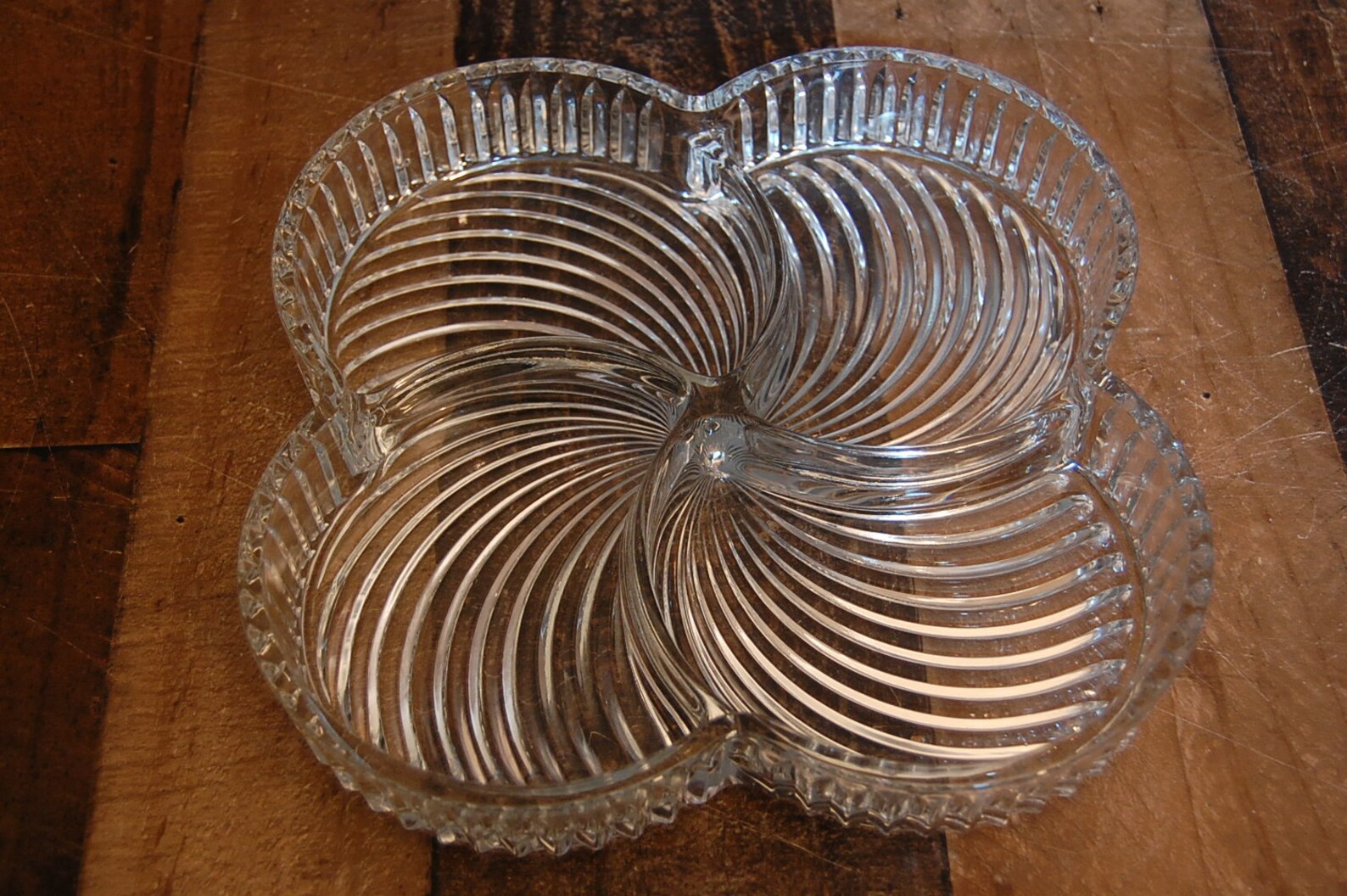Vintage Godinger Cut Crystal Relish Tray With Chrome Carry | Etsy