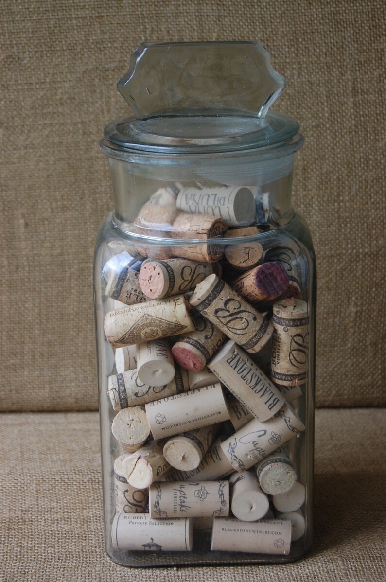 Vintage Cork Apothecary Jar Filled with Wine Corks Vintage | Etsy