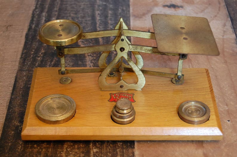 Vintage Rare Brass Postal Scale Lab Scale Gold Scalecomes - Etsy
