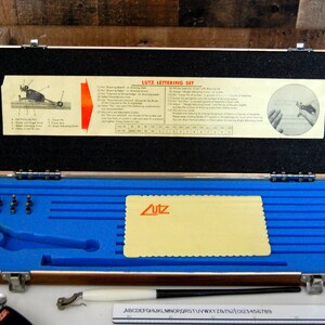 Vintage Lutz Drafting Lettering Set, Drafting Tools, Complete Drafting ...