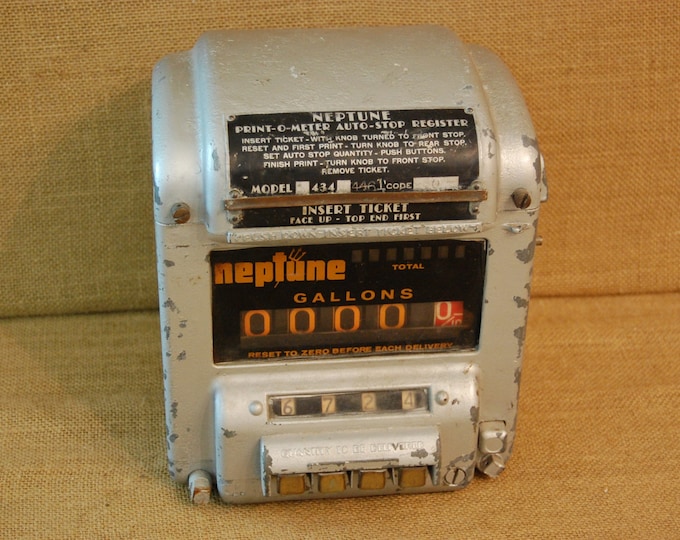 Vintage Neptune Gas Flow Meter, All Original Condition, Vintage ...